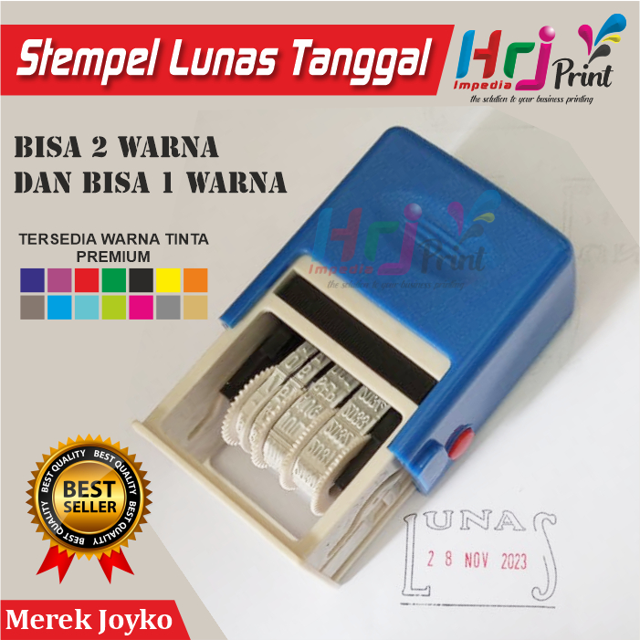 Jual Stempel Lunas Tanggal Otomatis 2 Warna Joyko | Stempel Lunas Tanggal | Shopee Indonesia