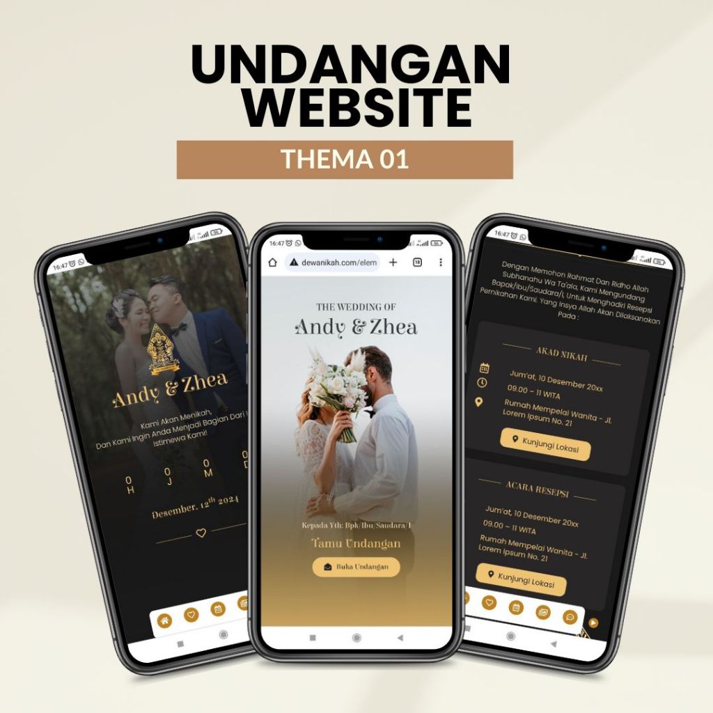 Jual Undangan Pernikahan Digital Website Premium / Undangan Website ...