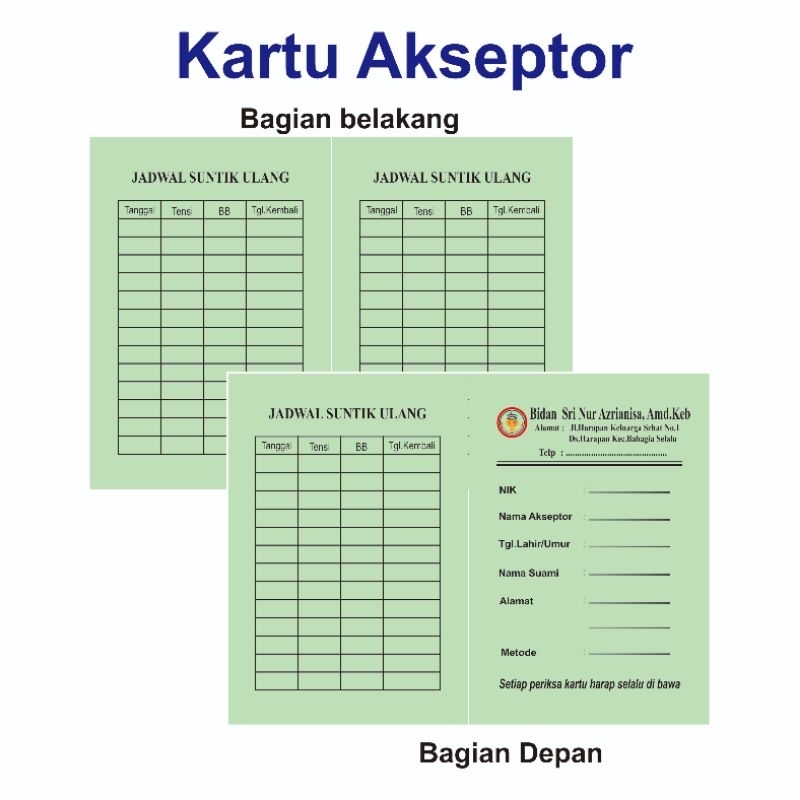 Jual Kartu Akseptor Lipat ( isi 12 pcs ) | Shopee Indonesia