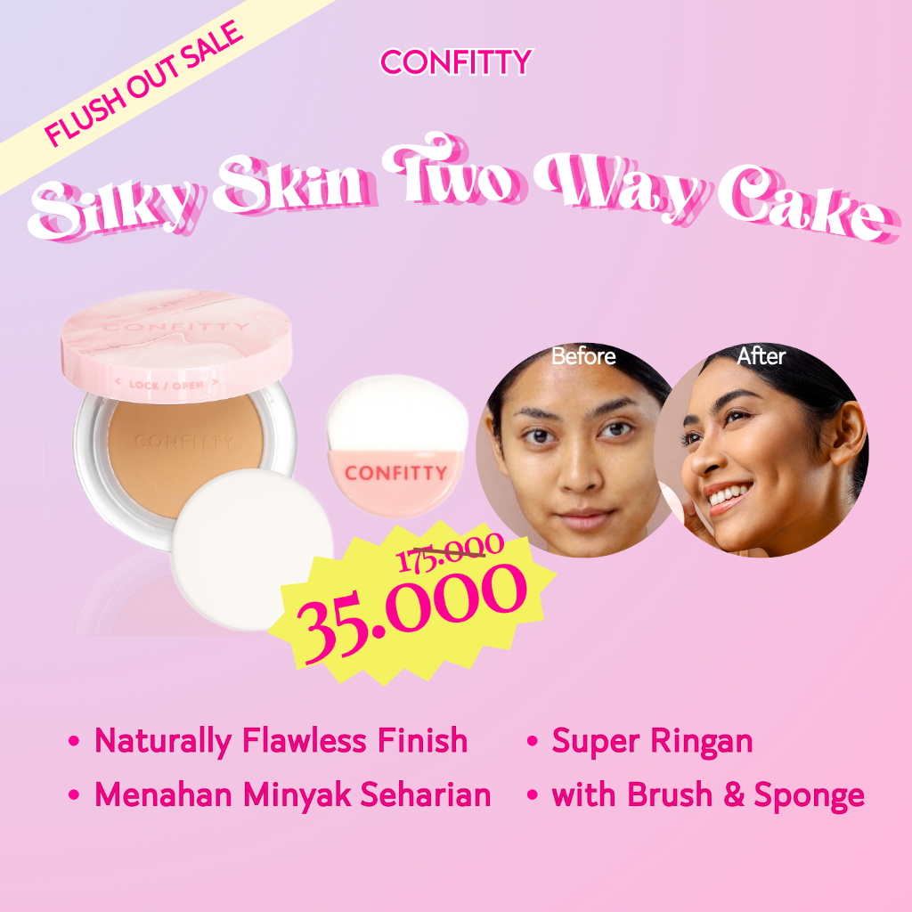 Jual Silky Skin Two Way Cake CONFITTY | Bedak Padat Compact Powder ...
