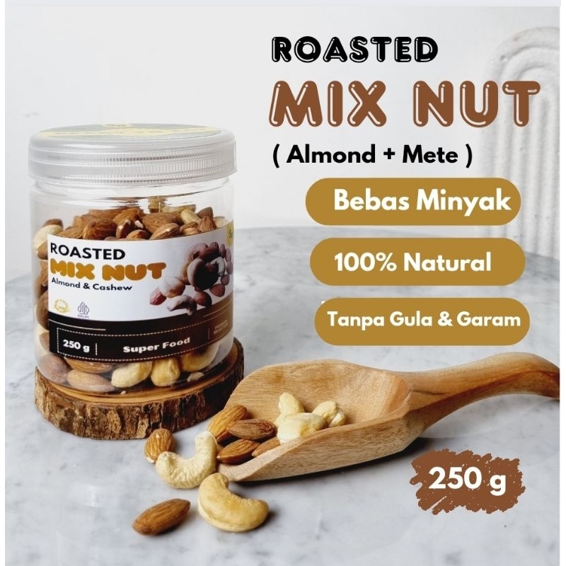 Jual MIX NUT - ALMOND & METE PANGGANG 250 GRAM | Shopee Indonesia