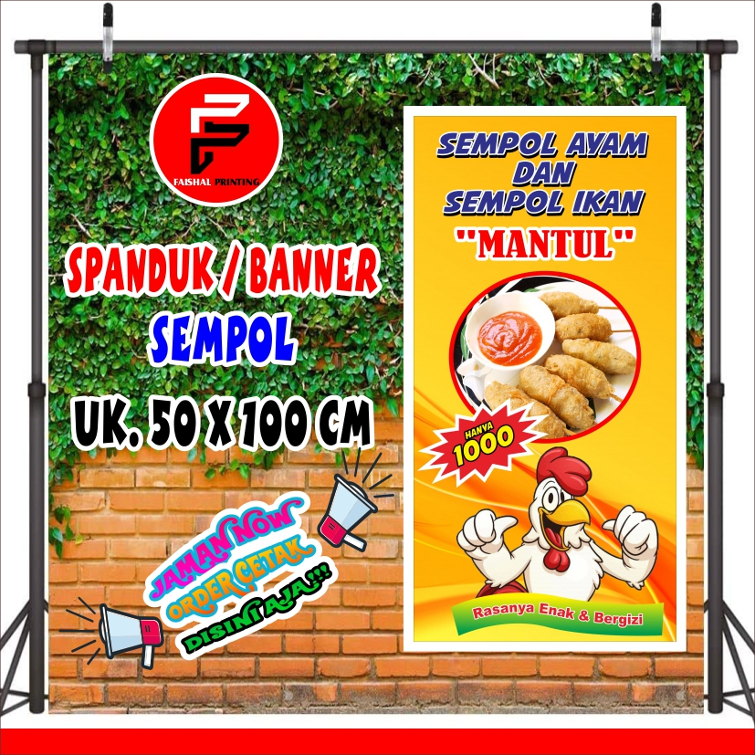 Jual Banner Sempol Ayam / Banner Sempol Ikan / Banner Ukutan 50 x 100 ...