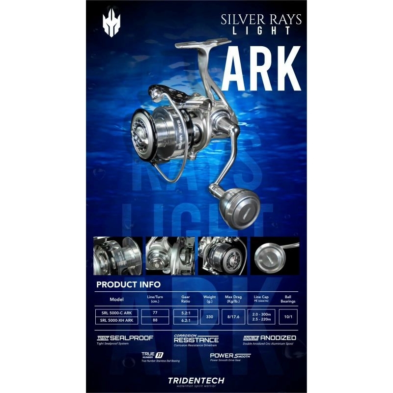 Jual Reel TRIDENTECH SILVER RAYS LIGHT 1000 2000 3000 4000 5000 | SILVER RAYS LIGHT 5000-C ARK ...