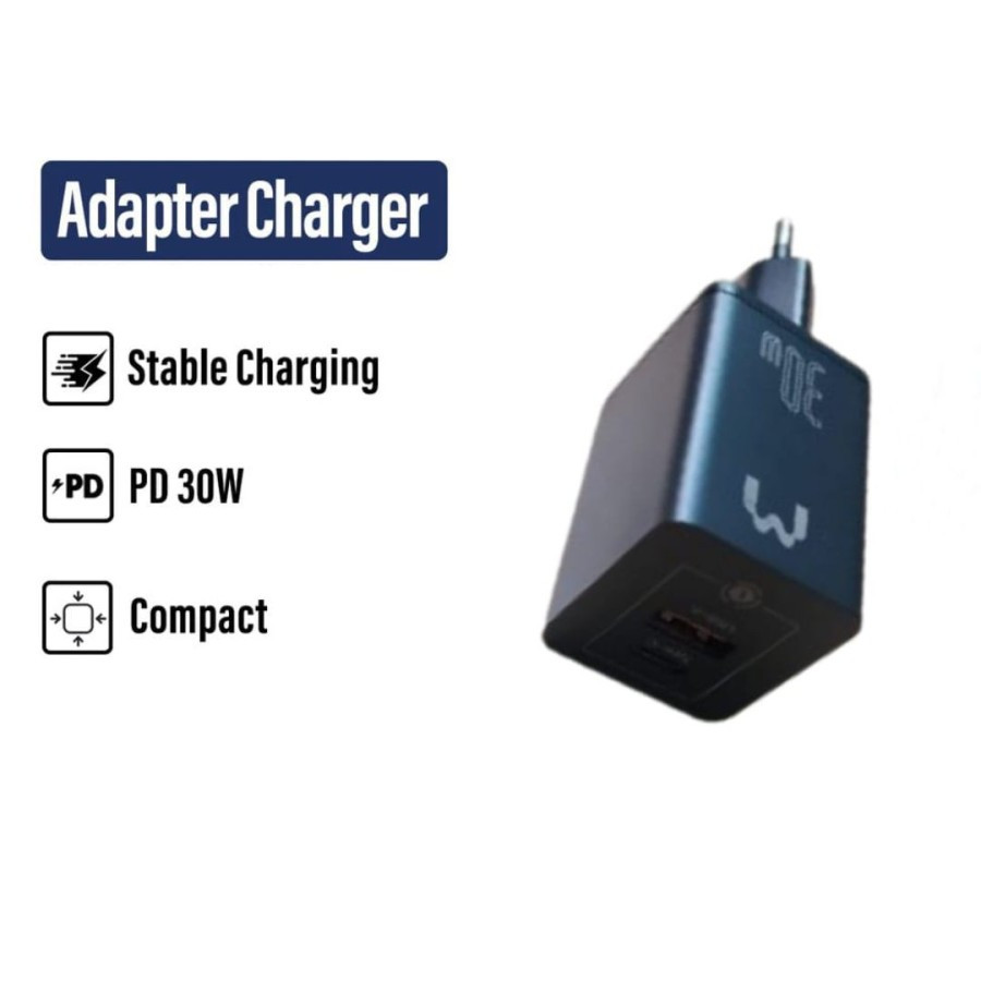 Jual Mediatech Mini Travel Fast Charger PD 30W (Type C + USB A ...