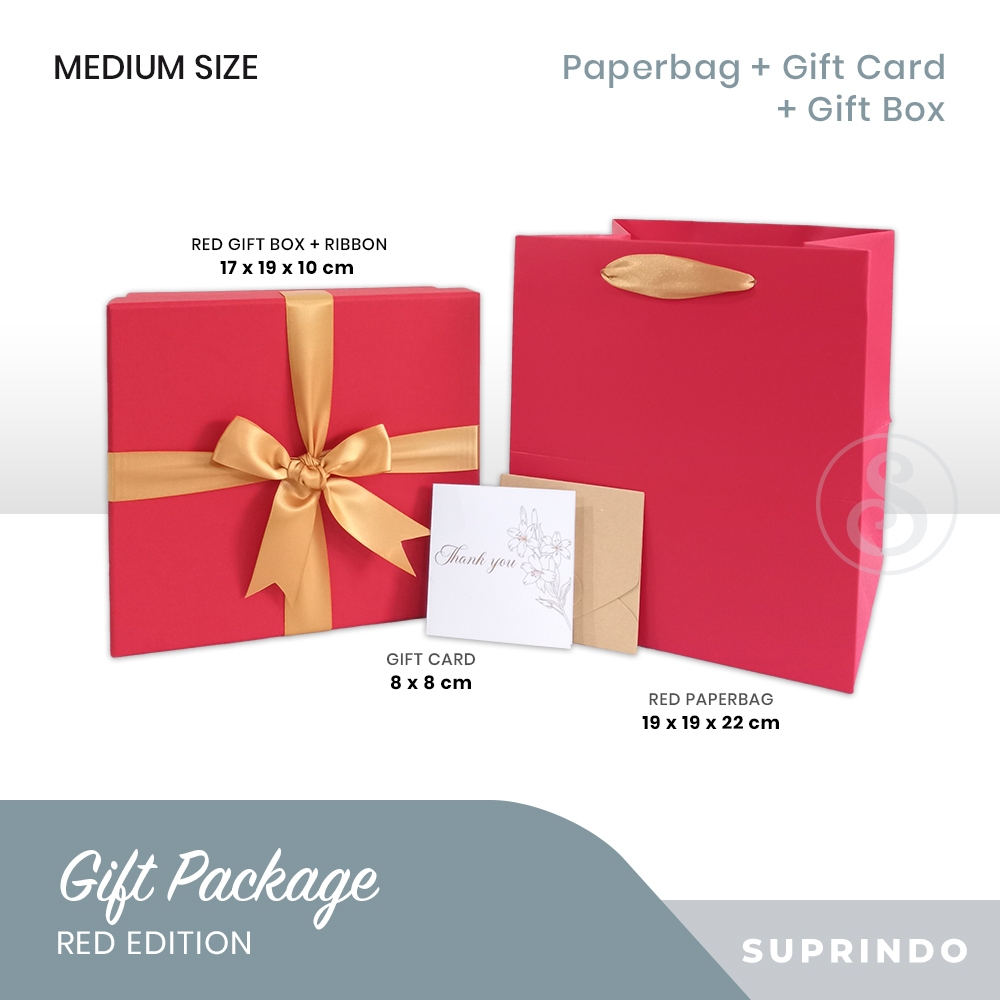 Jual Premium Gift Set Paper Bag + Kotak Kado + Kartu Ucapan (17x19x10 ...