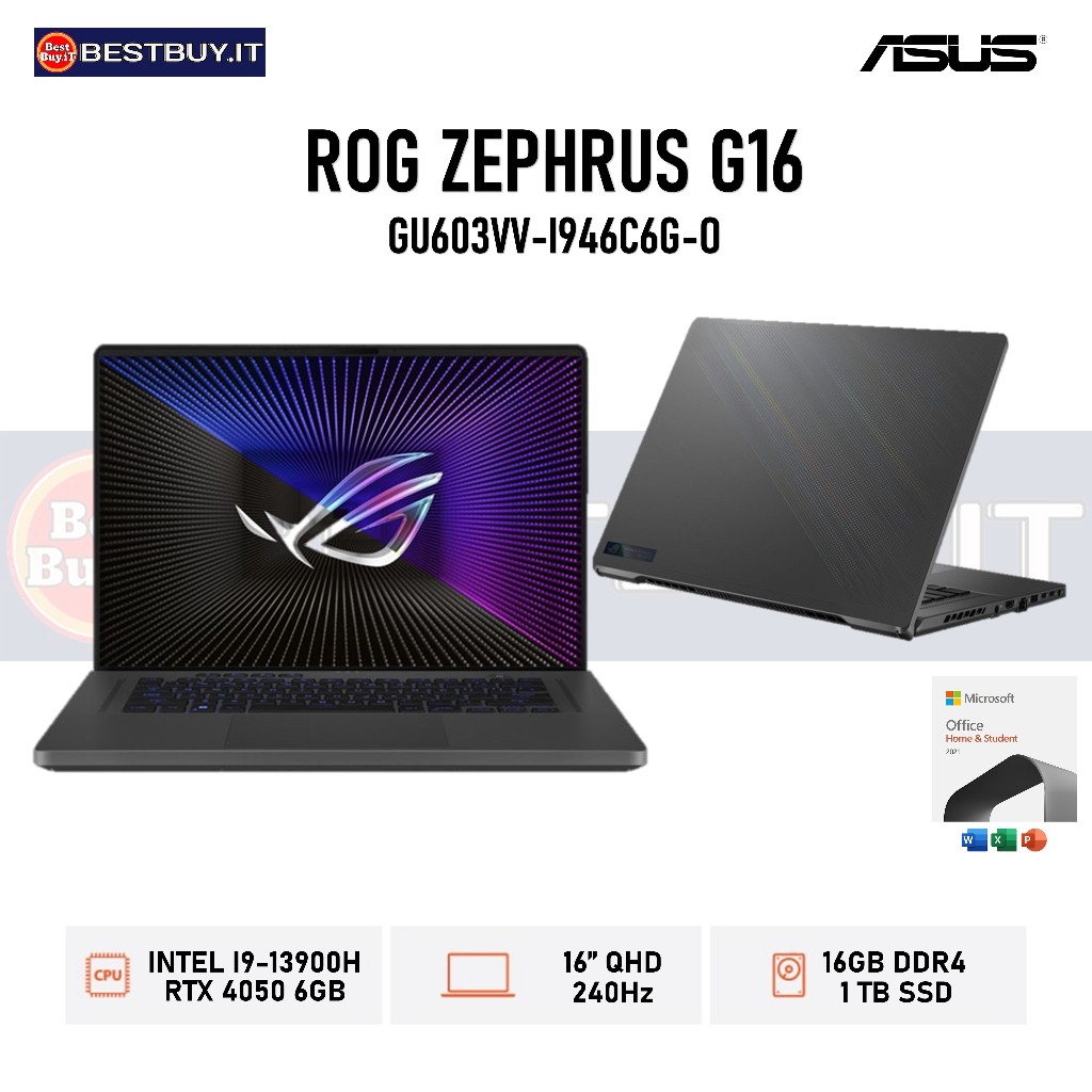 Jual ASUS ROG Zephyrus G16 GU603VV i9-13900H 1TB RTX4060 QHD 240Hz W11 ...