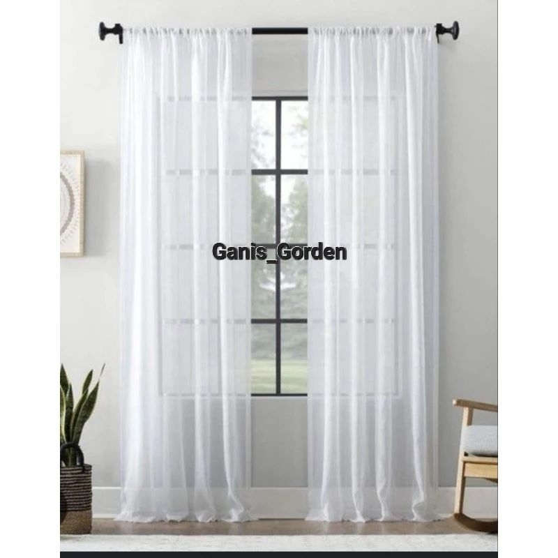 Jual Gorden Vitrase Polos Gorden siang Gorden daleman putih | Shopee ...