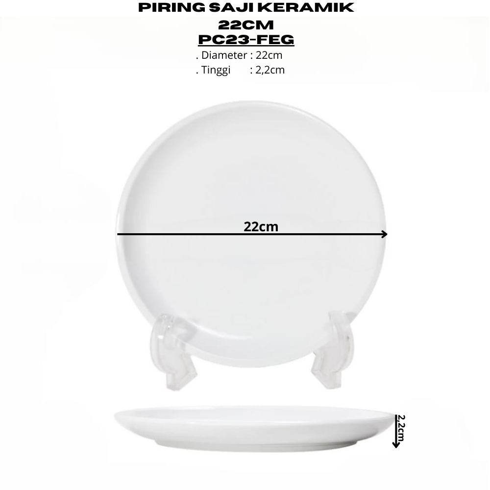 Jual Piring Saji Keramik 22CM (3PCS) Polos By Indo Keramik Piring Saji ...