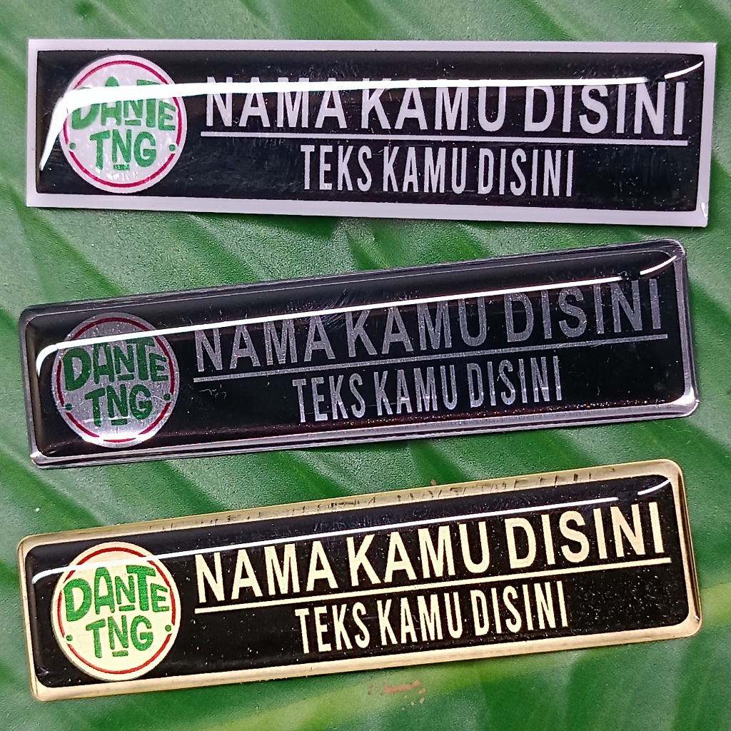Jual papan nama dada name tag custom nametag badge peniti magnet ...