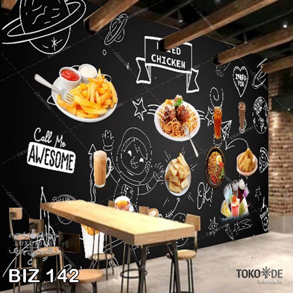 Jual Wallpaper Custom 3D Kafe Walpaper Dinding Cafe Sticker Tempat ...