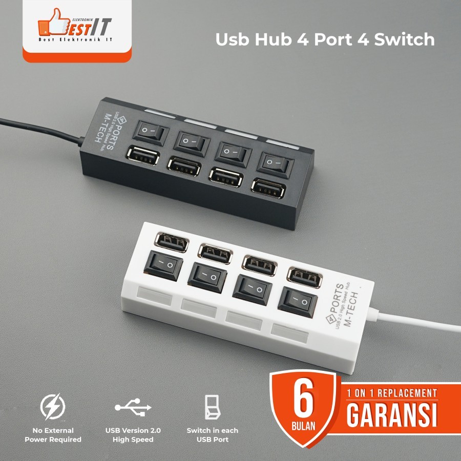 Jual USB Hub 4 Port 4 Switch LED | Shopee Indonesia