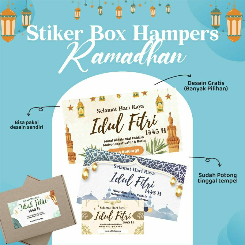 Jual STIKER UCAPAN PARCEL RAMADHAN HARI RAYA IDUL FITRI BOX HAMPERS BOX ...