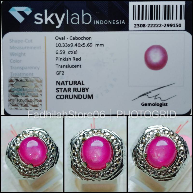 Jual Natural Pinkish Red Star Ruby Oval + Memo Sky Lab | Shopee Indonesia