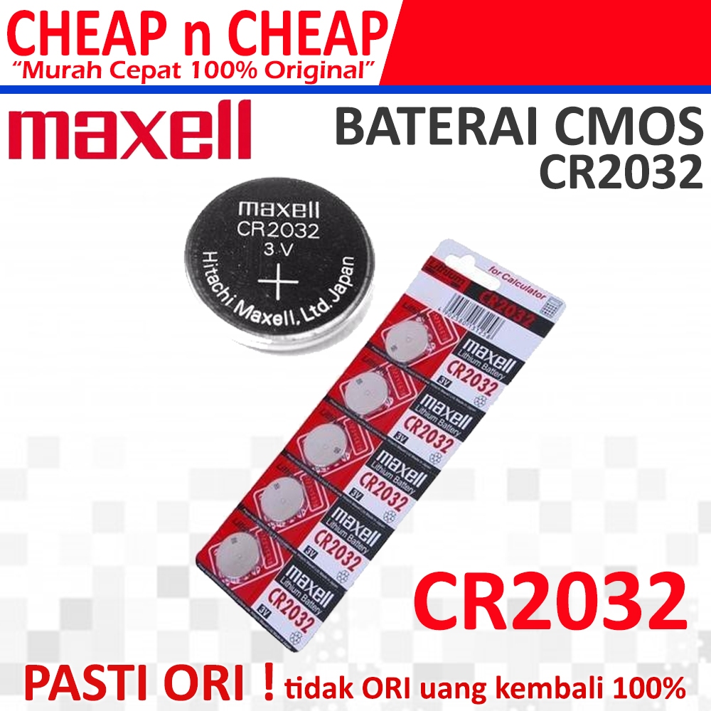 Jual Baterai CMOS Maxell CR-2032 Original Batere Batrei Batrai CR2032 ...