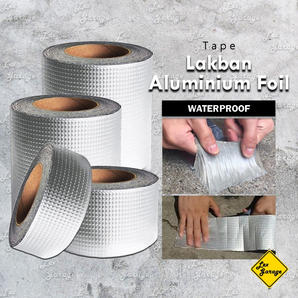 Jual Lakban Alumunium Foil Anti Bocor Butyl Tape Super Kuat Tahan Panas 3M 5M | Shopee Indonesia
