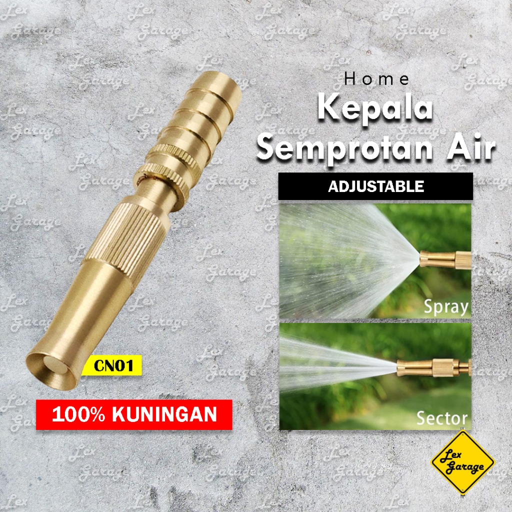 Jual Hose Nozzle Sprayer Kepala Semprotan Air Kuningan Cuci Mobil Motor ...