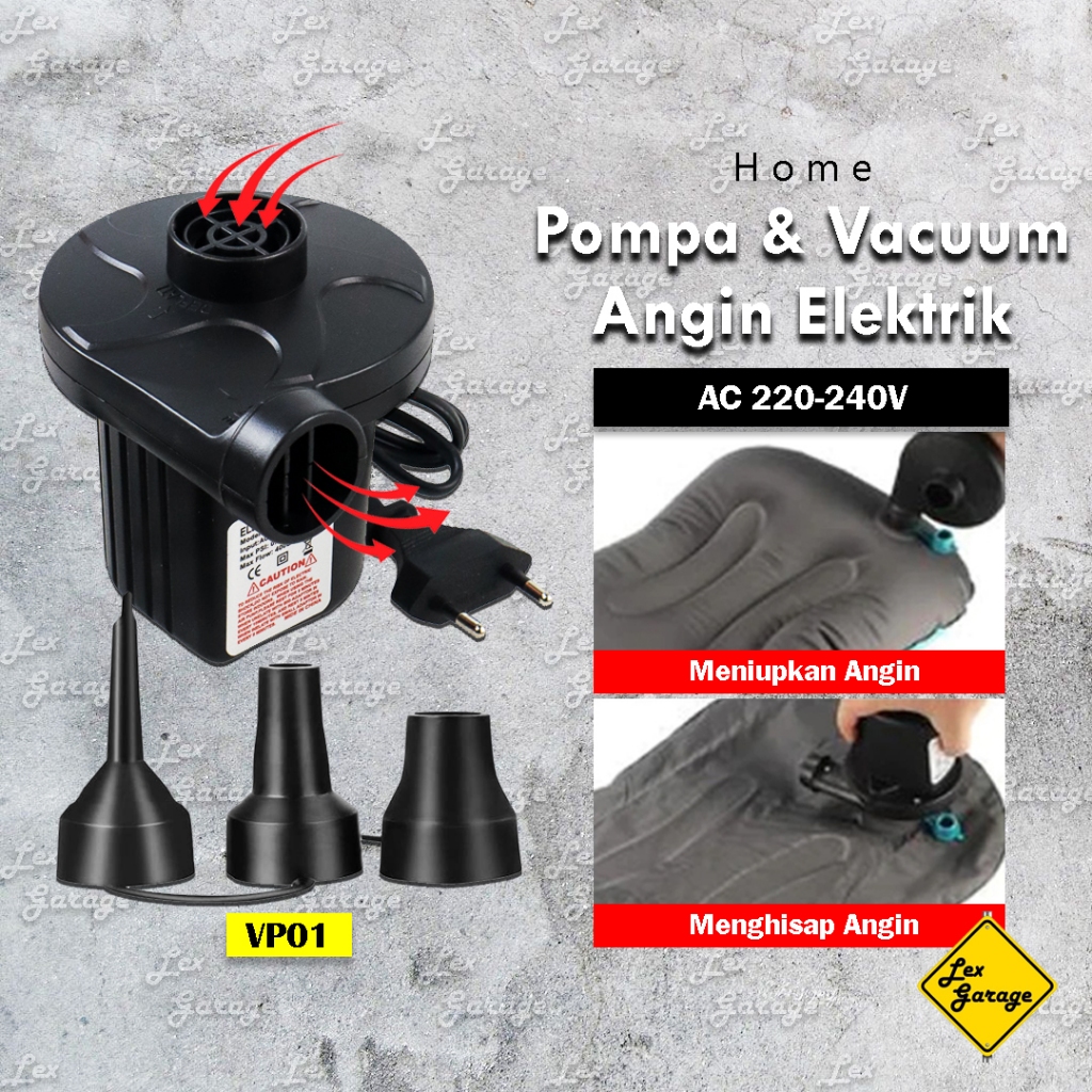 Jual Pompa Angin Vacum Elektrik Plastik Vacum Vakum Baju Pakaian Kasur ...