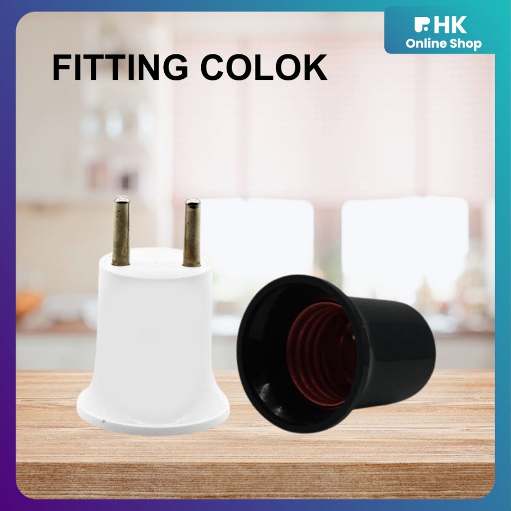 Jual HK-Fitting Lampu Colok / Fitting Lampu Colokan Fitting E27 Warna ...