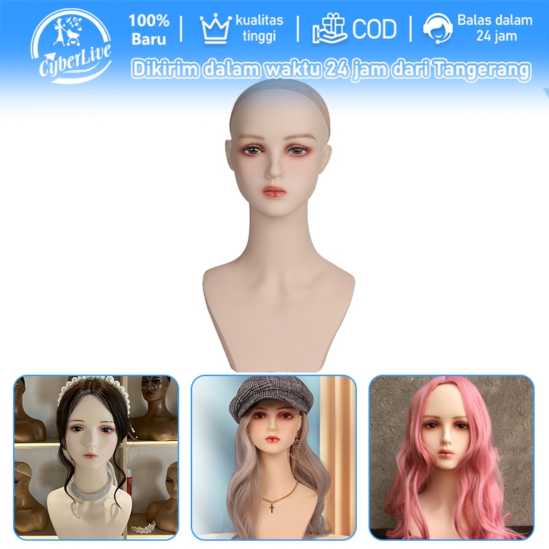 Jual Display Manekin Kepala Wanita Dewasa Manekin Rambut Latihan ...