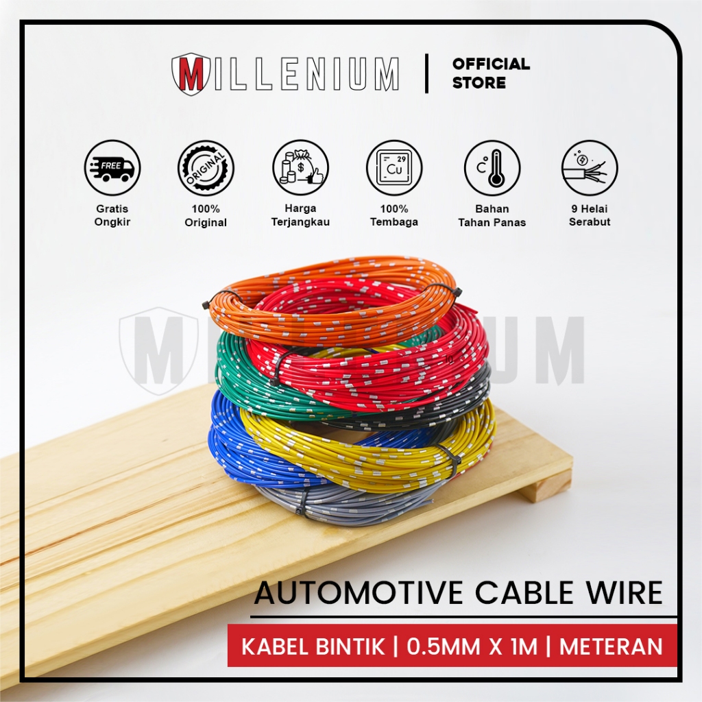 Jual Kabel Bintik AVS Serabut Tembaga 0.5mm / 0.85mm / 1.5mm / 2mm x 1M – Kabel Otomotif Body ...