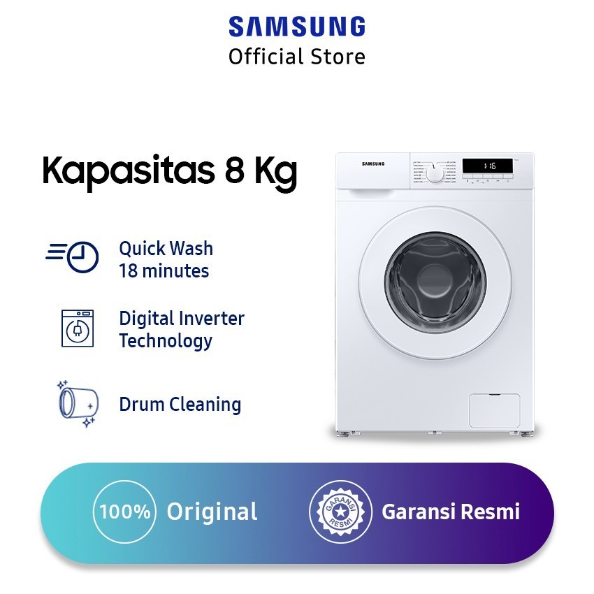 Jual Samsung Mesin Cuci Front Loading 8 KG WW80T3040WW / SE WW3000 | Shopee Indonesia