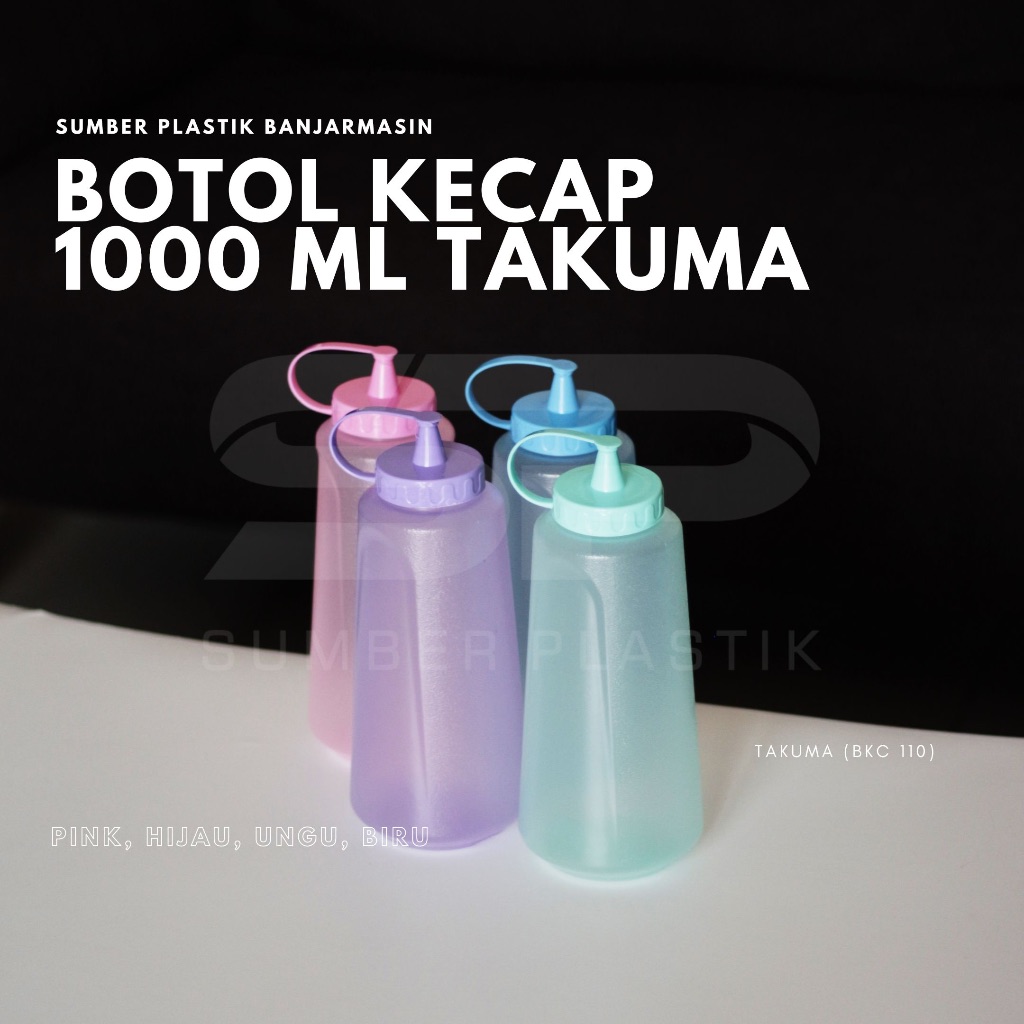 Jual Botol Kecap 1000 ml Takuma Wadah Saos 1 Liter Warna Plastik ...