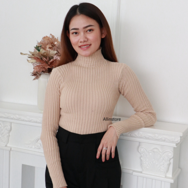Jual AIS | Turtleneck Daisy - Knit Baju Rajut Korean Wanita - Atasan ...