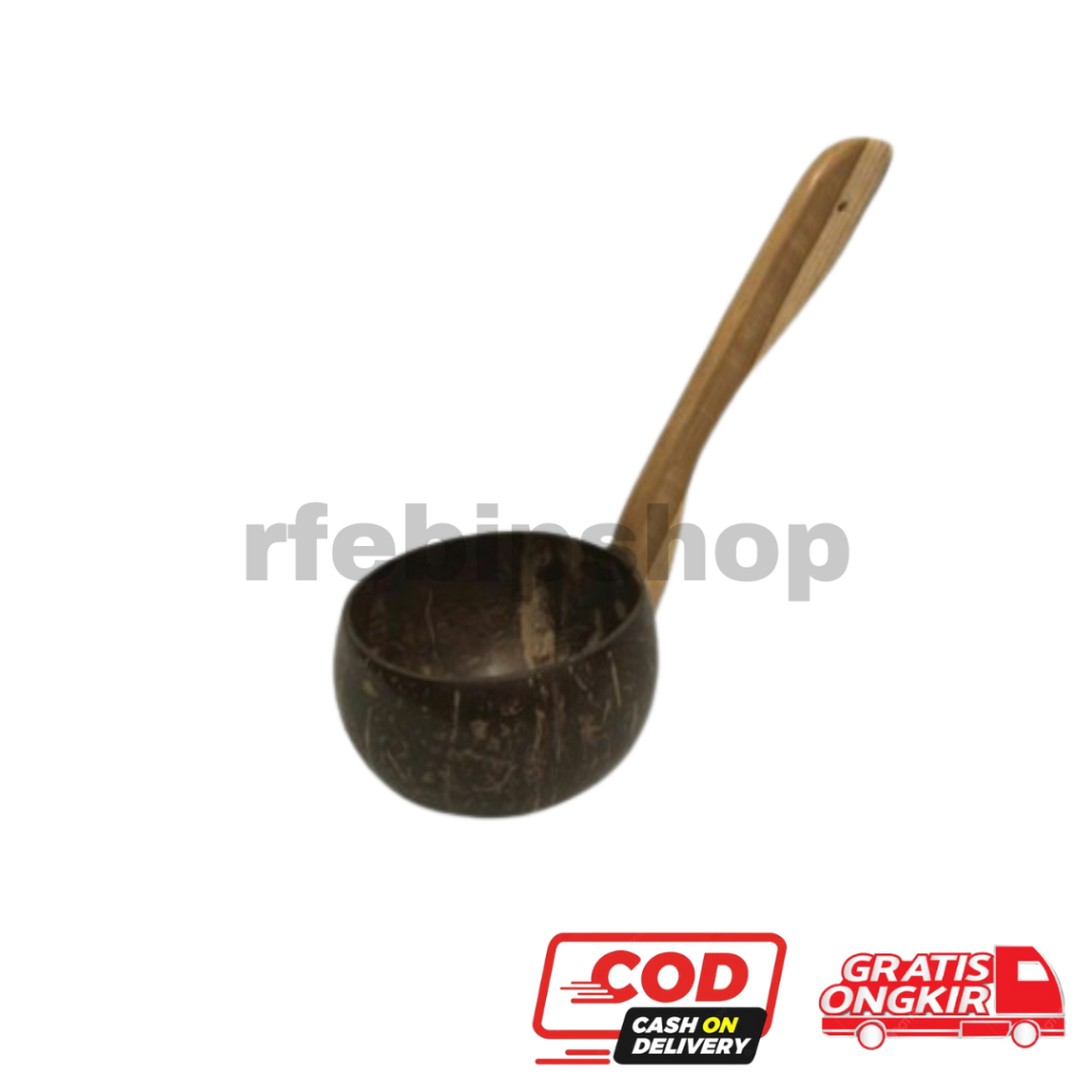 Jual [COD] Gayung Mandi Batok Kelapa / Gayung Batok Gagang Kayu Gayung ...