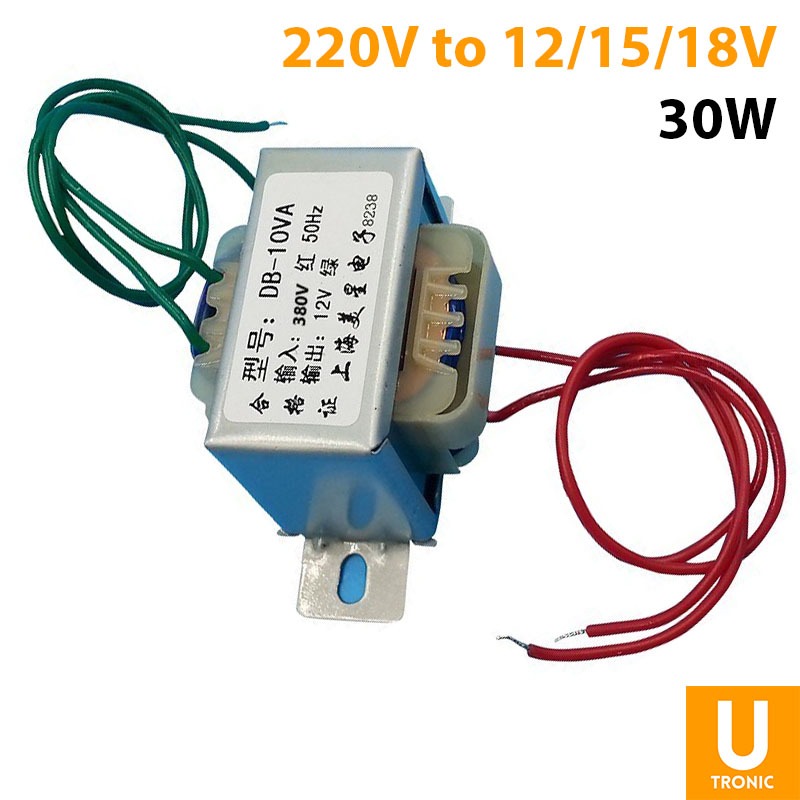 Jual Transformer Travo 30W AC 220V to CT Dual Volt AC 12V/ 15V/ 18V ...