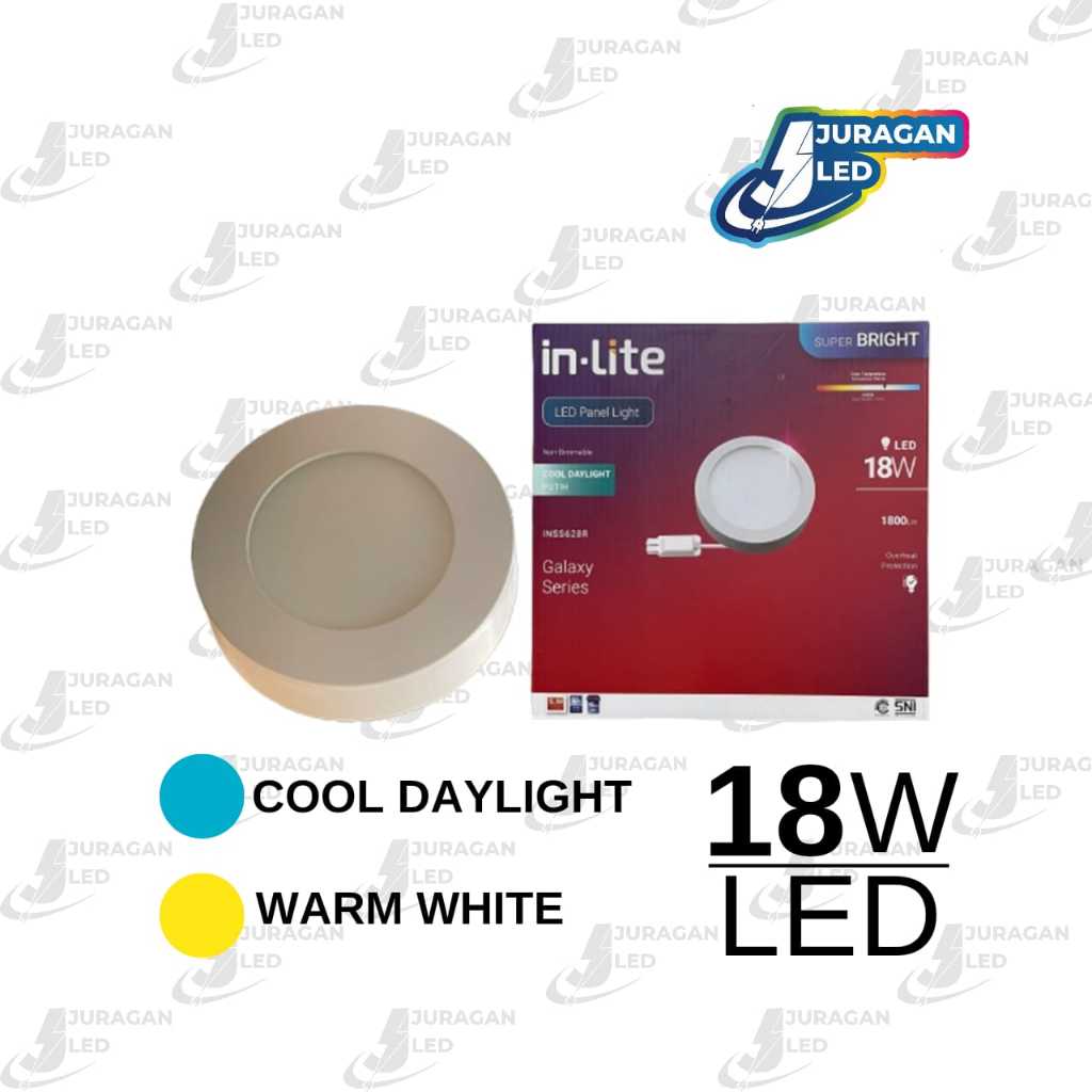 Jual LAMPU LED PANEL DOWNLIGHT INLITE IN LITE 18WATT BULAT OUTBOW ...