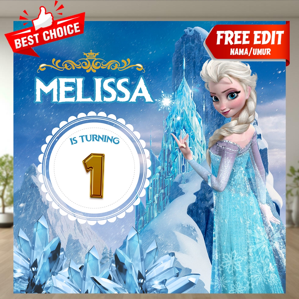 Jual Spanduk Banner Frozen Princess Spanduk Ulang Tahun/Backdrop Ultah ...