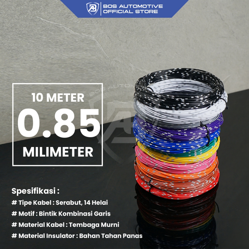 Jual Kabel Bintik AVS 0.85MM x 10M Kabel Otomotif Body Mobil Motor Serabut Tembaga | Shopee ...