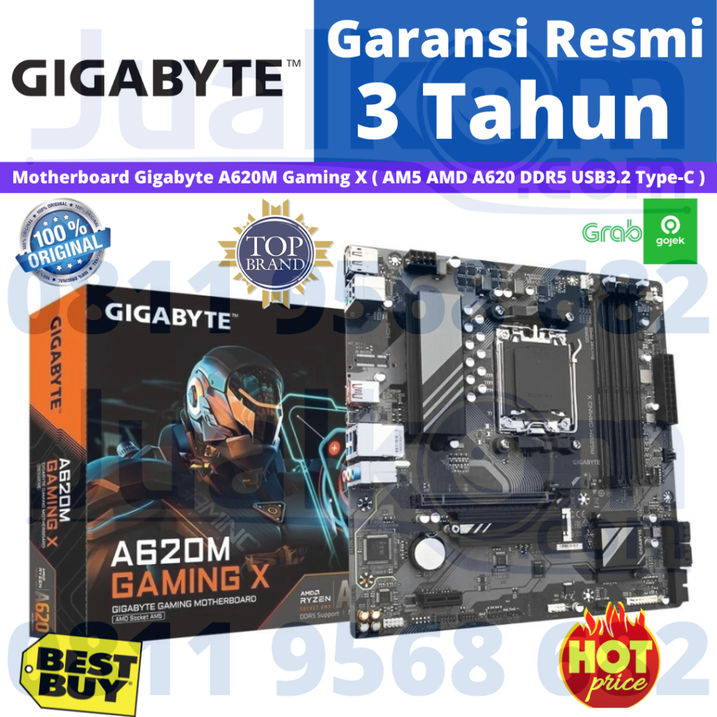 Jual Motherboard Gigabyte A620M Gaming X AM5 AMD A620 DDR5 USB3.2 Type-C | Shopee Indonesia