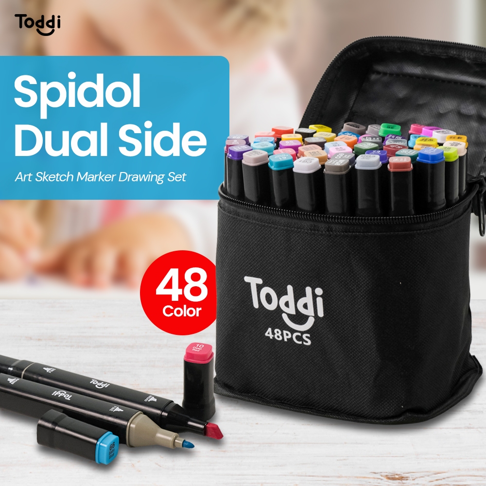 Jual Spidol Color Marker With Bag Spidol Warna Dengan Tas 24/48 Spidol ...