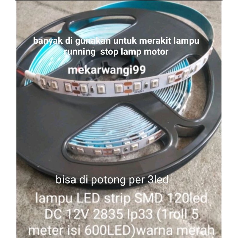 Jual LAMPU LED STRIP SMD 120LED 2835 INDOOR IP 33 DC 12V / 1 ROL 5M ...