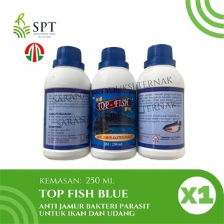 Jual TOP FISH BLUE BIRU 250ml ANTI JAMUR BAKTERI PARASIT IKAN UDANG ...