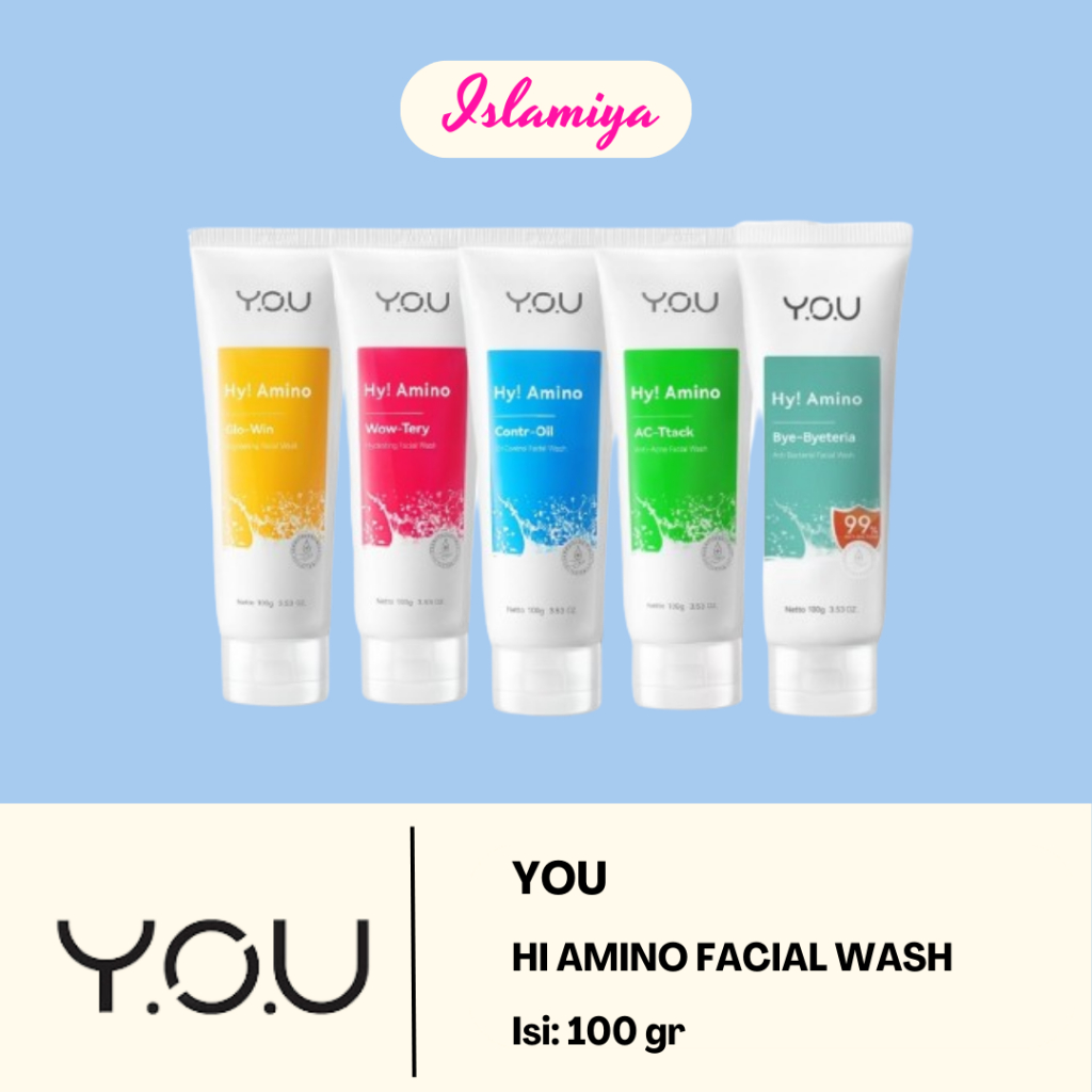 Jual Y.O.U Hy! Amino Facial Wash Series 100 Gr 50gr - Sabun Pencuci ...