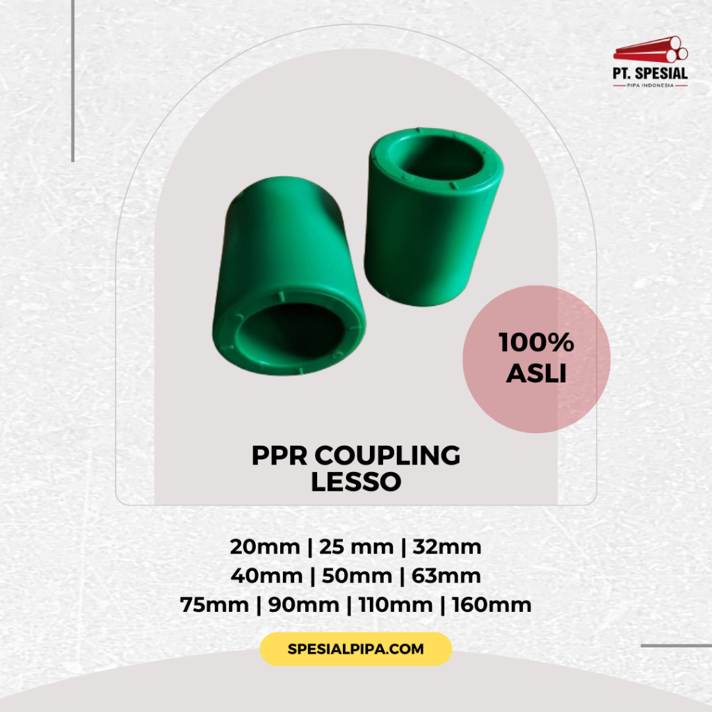 Jual Sock Coupling PPR Lesso Fitting Sambungan Pipa PPR | Shopee Indonesia