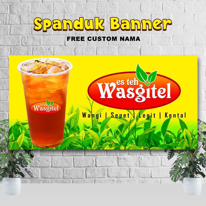 Jual SPANDUK BANNER ES TEH WASGITEL ES TEH MANIS SOLO | Shopee Indonesia