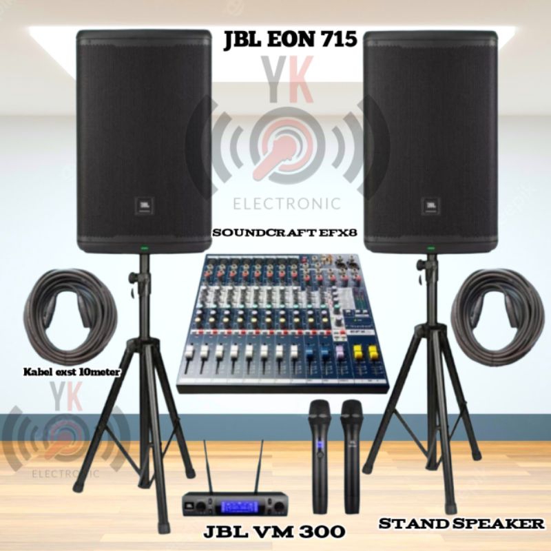 Jual Paket karaoke speaker JBL EON 715 original speaker aktif 15 inch | Shopee Indonesia