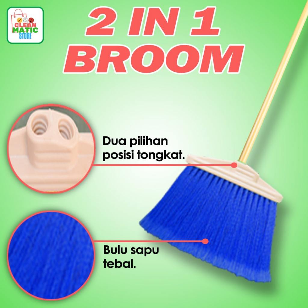 Jual Clean Matic - Sapu 2 in 1 (2 in 1 Broom) | Shopee Indonesia
