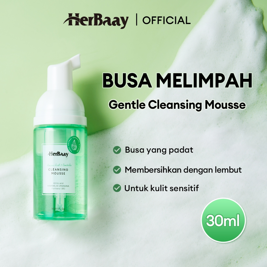 Jual HerBaay [BPOM] Amino Acid Panthenol Facial Cleansing Mousse ...