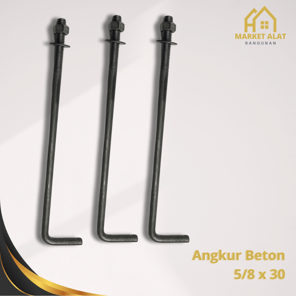 Jual Baut Angkur L Hitam 5/8" x 30 cm (16 mm x 30 cm) + Mur + Ring ...