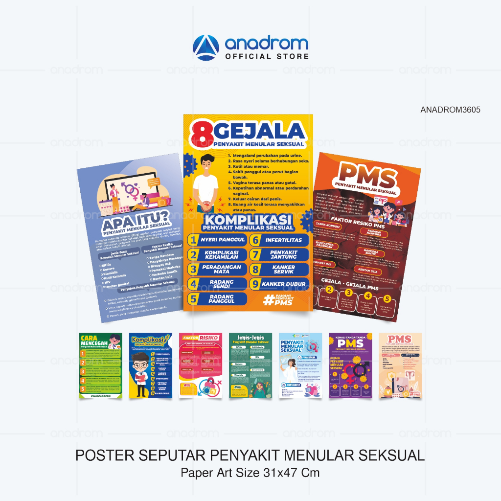 Jual Poster Seputar Penyakit Menular Seksual PMS | Poster Promosi ...