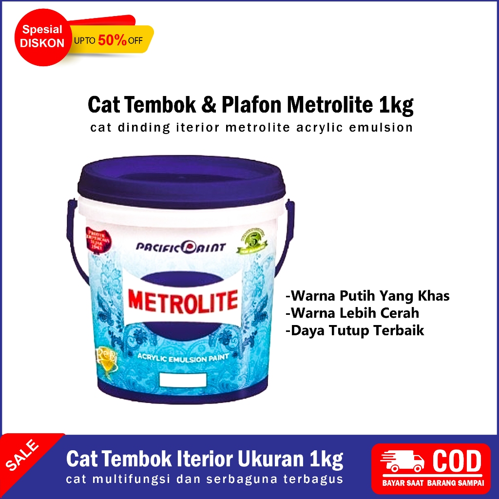 Jual Cat Tembok Metrolite Interior ukuran 1 kg.Renovasi Rumah | Shopee ...