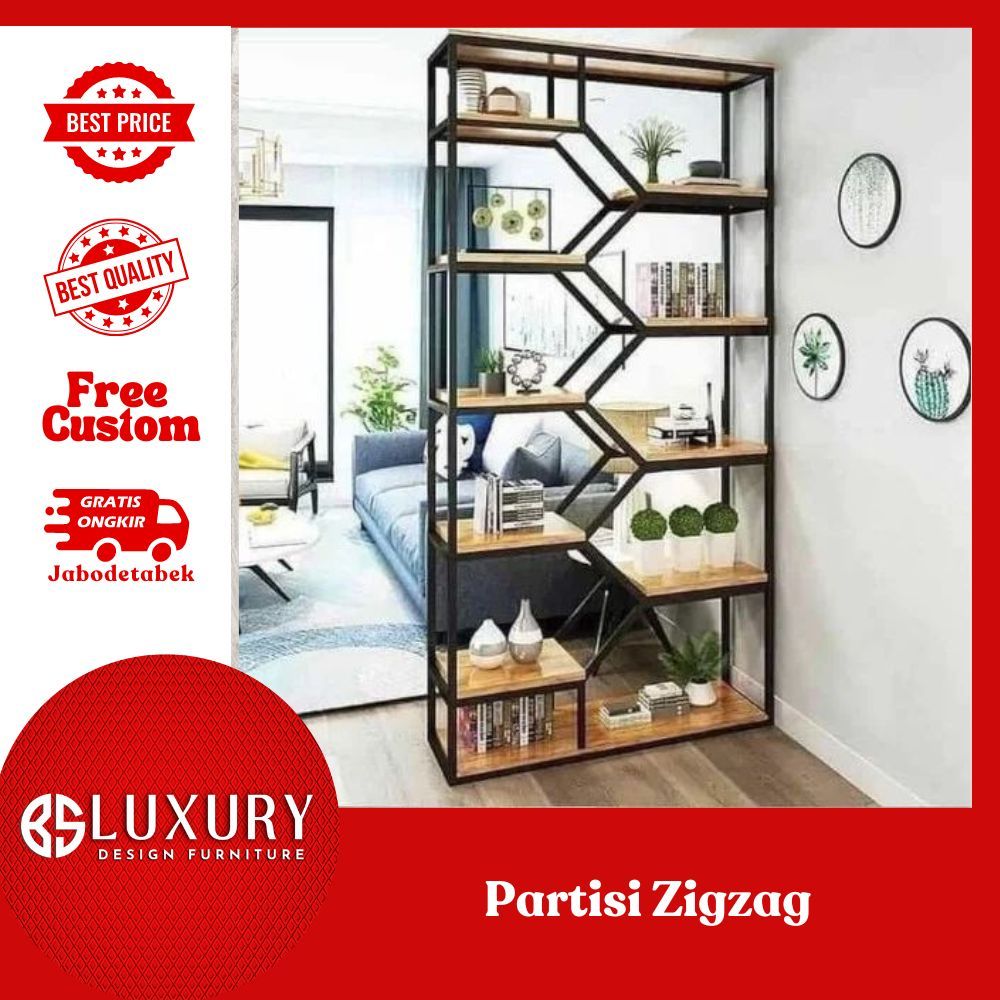 Jual Partisi Industrial Rak Zigzag Sekat Ruang Minimalis Premium ...