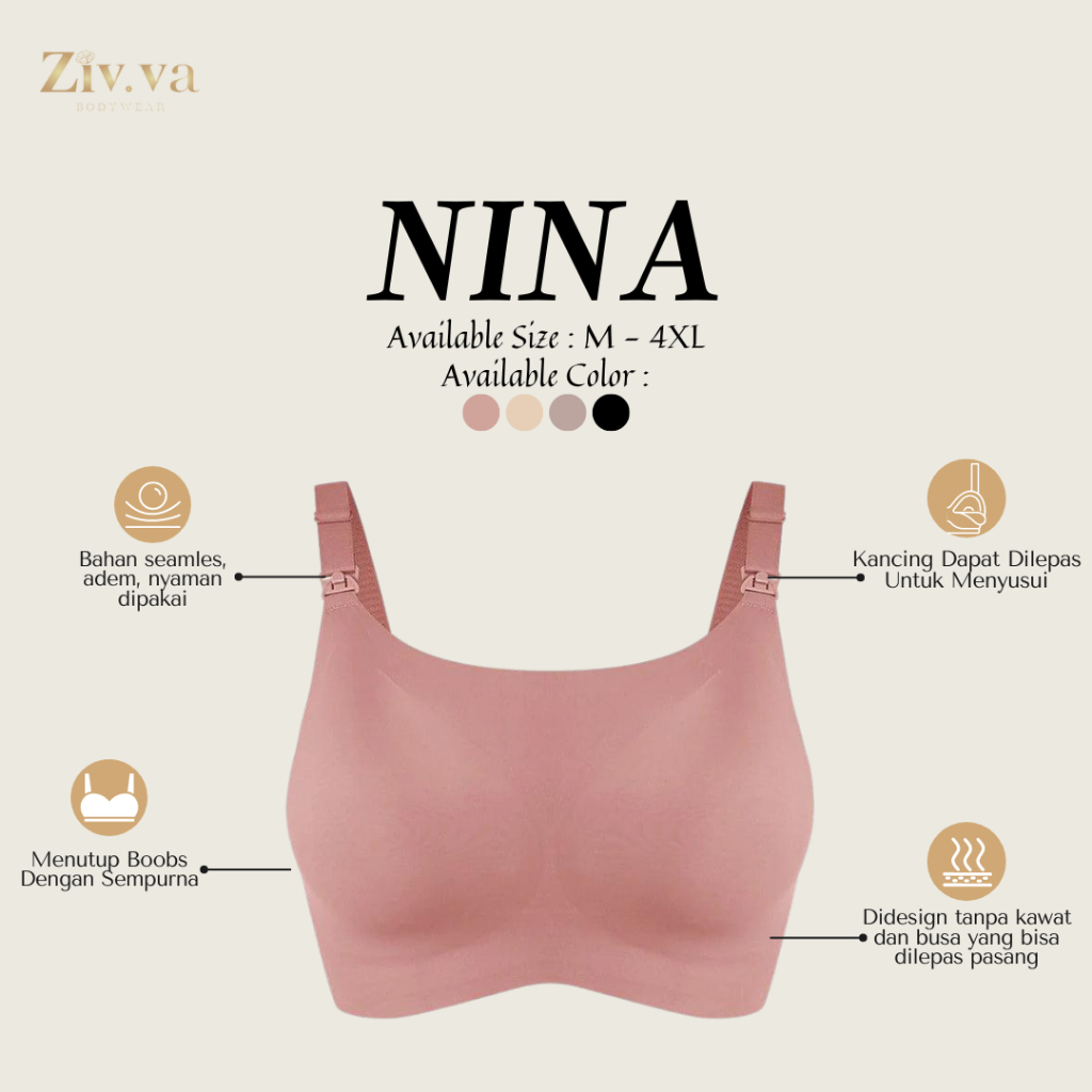 Jual [ZIV.VA] Nina - Bra Menyusui | Bra Wanita | BH Menyusui | BH ...