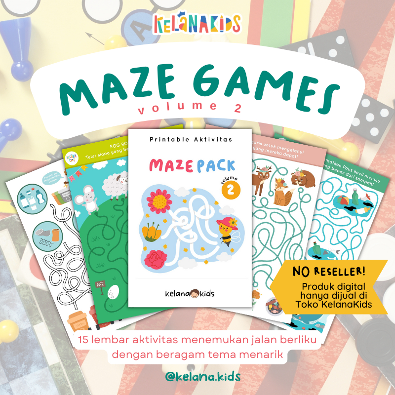 Jual Maze Games 15 Lembar Kerja Aktivitas Anak PAUD Buku Belajar ...