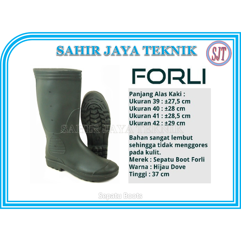 Jual Sepatu Boot Karet Anti Air FORLI HIJAU Sepatu Boots Tinggi Murah ...