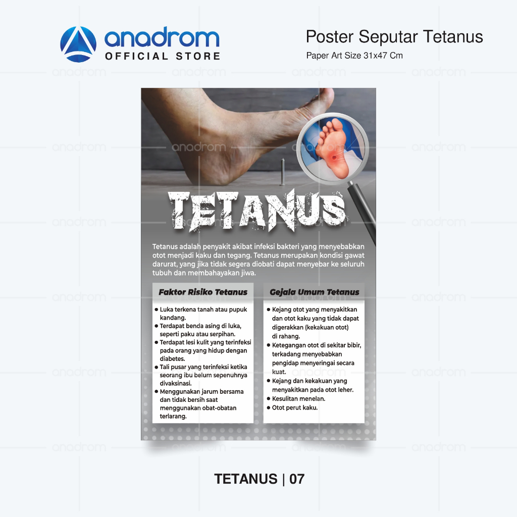 Jual Poster Apa Penyebab Tetanus | Poster Promosi Kesehatan | Anadrom ...
